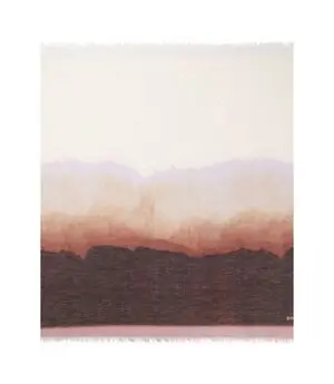BOSS Printed Scarf In Linen And Cotton - Patterned