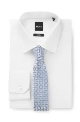 BOSS Silk-blend Jacquard Pattern Neck Tie - Light Blue