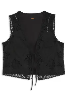BOSS Embroidered Waistcoat With Tie Closure