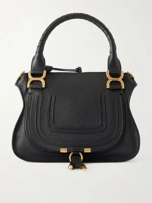 Chloé Marcie Textured-leather Tote Bag - Black