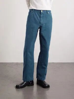 Versace Straight-leg Cotton-canvas Trousers