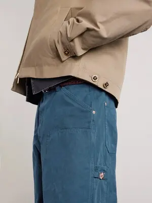 Versace Straight-leg Cotton-canvas Trousers