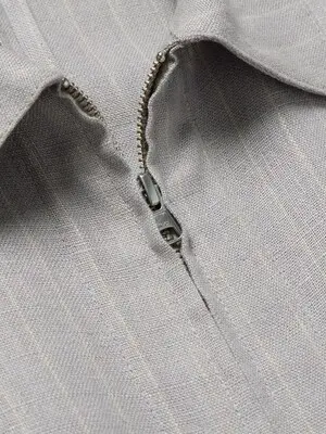 Nn07 Petrus 1455 Oversized Pinstriped Linen Blouson Jacket - Gray