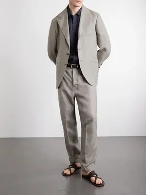 Brunello Cucinelli Linen-twill Suit Jacket - Green