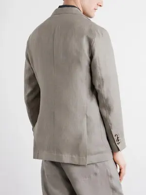 Brunello Cucinelli Linen-twill Suit Jacket - Green