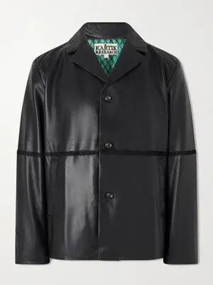 KARTIK RESEARCH Embroidered Leather Blazer