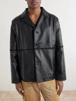 KARTIK RESEARCH Embroidered Leather Blazer