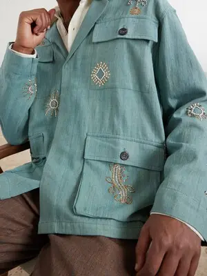 KARTIK RESEARCH Safari Embroidered Cotton Jacket