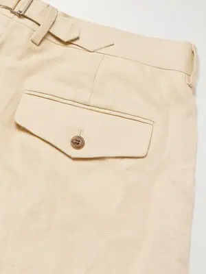 Nn07 Justin 1454 Wide-leg Pleated Linen Trousers - Yellow