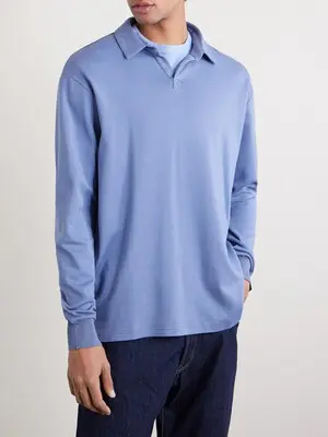 Sease Supima Cotton-jersey Polo Shirt - Blue
