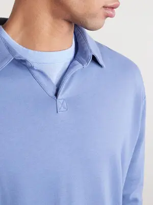 Sease Supima Cotton-jersey Polo Shirt - Blue