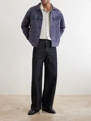 KARTIK RESEARCH Crochet-trimmed Ramie And Cotton-blend Shirt