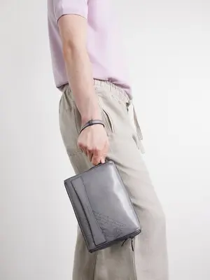 Berluti Rosewood Neo Scritto Venezia Leather Pouch