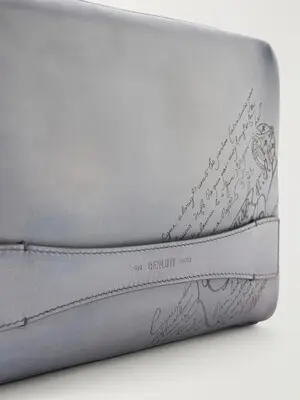 Berluti Rosewood Neo Scritto Venezia Leather Pouch