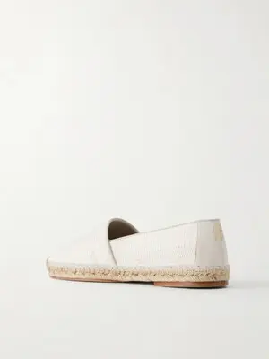 Brunello Cucinelli Leather-trimmed Woven Raffia Espadrilles - Neutrals