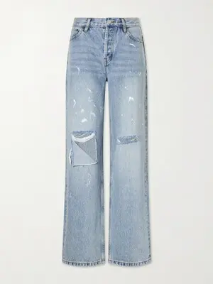 Still Here Still Here Painter Distressed Straight-Leg Jeans Blue