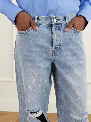 Still Here Painter Distressed Straight-leg Jeans