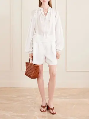 Thierry Colson Guise Embroidered Cotton Blouse