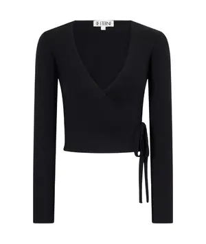 Eterne Wrap Jersey T-shirt - Black