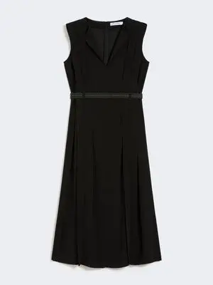 Max Mara Sleeveless Envers Satin Midi Dress With V-cut Detail