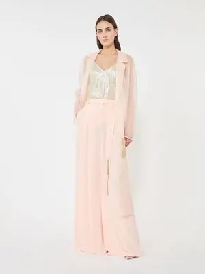 Max Mara Cady Palazzo Trousers With Tassel Belt