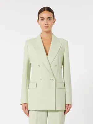 Max Mara Fitted Wool Crepe Blazer - Green