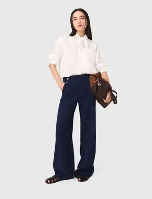 Maje Linen-blend Sailor Trousers