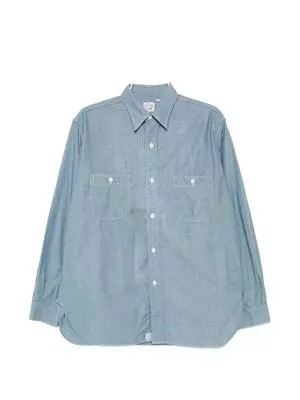 ORSLOW Striped Chest Pocket Shirt - Blue
