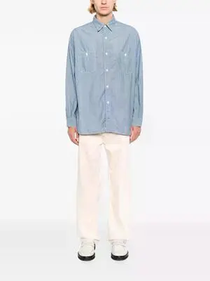 ORSLOW Striped Chest Pocket Shirt - Blue