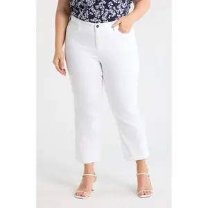 Jones New York Lexington High Waist Crop Jeans - Soft White
