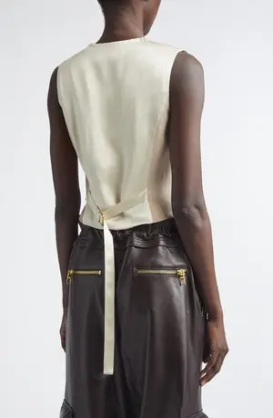 LAQUAN SMITH Shimmer Pinstripe Vest