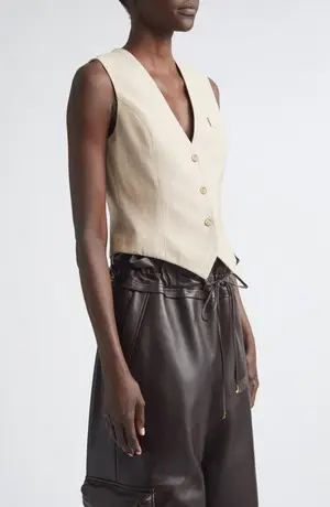 LAQUAN SMITH Shimmer Pinstripe Vest
