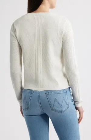 Elie Tahari Steele Mixed Pointelle Cardigan