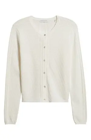 Elie Tahari Steele Mixed Pointelle Cardigan