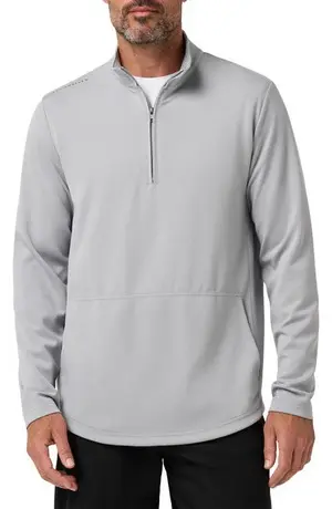 Travis Mathew Fibercloud Quarter Zip Sweatshirt - Light Grey