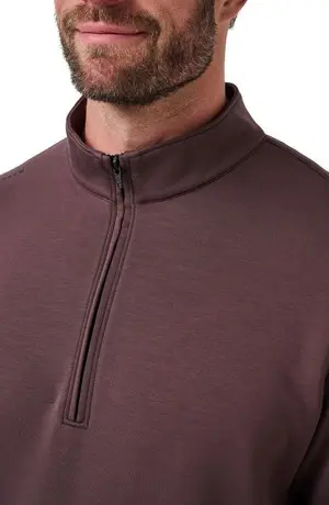 Travis Mathew Fibercloud Quarter Zip Sweatshirt - Raisin