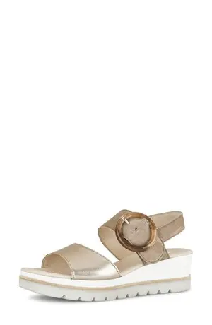 Gabor Slingback Wedge Sandal - Rabbit