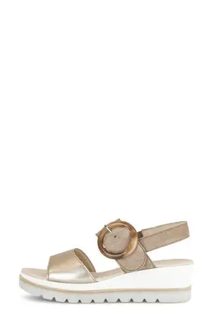 Gabor Slingback Wedge Sandal - Rabbit