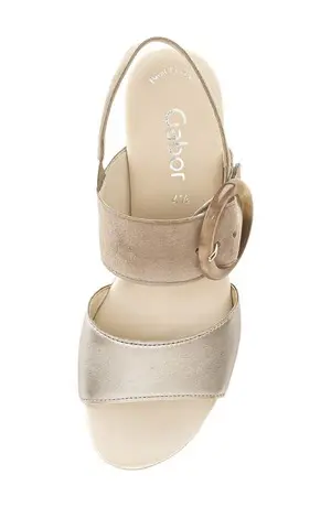 Gabor Slingback Wedge Sandal - Rabbit