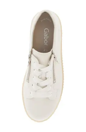 Gabor Zip Platform Sneaker - Latte