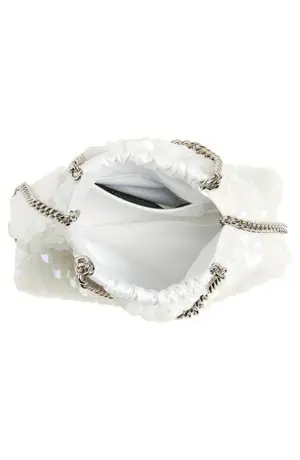 Stella McCartney Mini Falabella Sequin Drawstring Bag - White