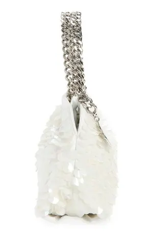 Stella McCartney Mini Falabella Sequin Drawstring Bag - White