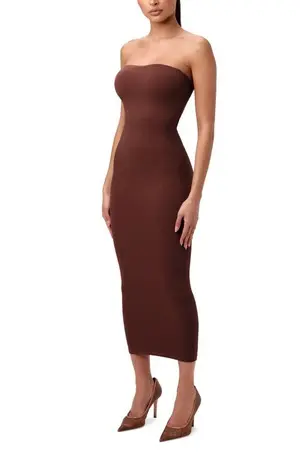 Naked Wardrobe Body-con Midi Tube Dress