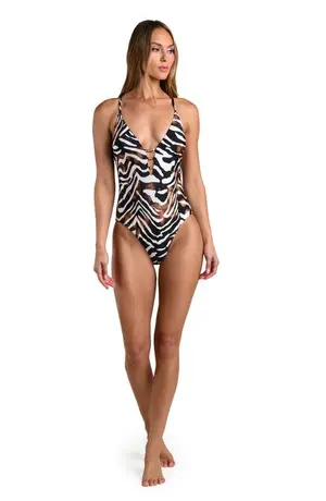 SUNSHINE 79 Plunge One-piece Swimsuit With Embellished Straps