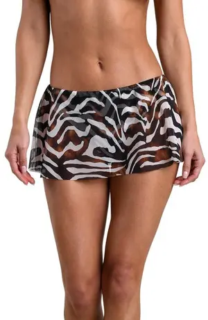 SUNSHINE 79 Printed Bikini Bottoms With Sash Overlay - Brown Multi