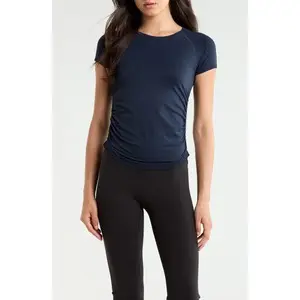 Sweaty Betty Athlete Side Ruched Top - Navy Blue