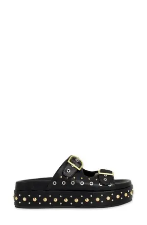 SHU SHOP Irene Studded Platform Slide Sandals - Black