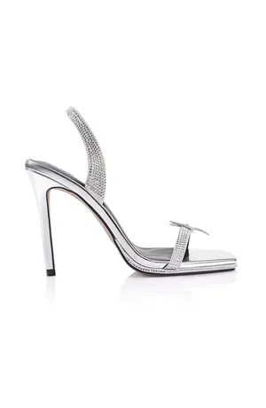 LANA WILKINSON Astrid Embellished Stiletto Sandals - Silver