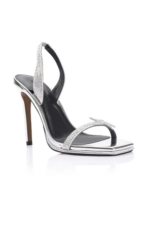 LANA WILKINSON Astrid Embellished Stiletto Sandals - Silver