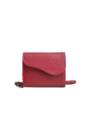MANDRN Leather Trifold Wallet - Red